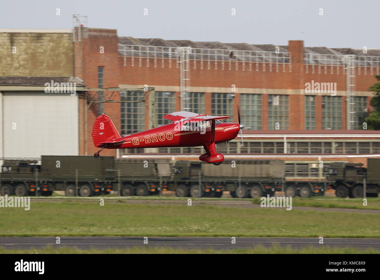 Luscombe 8E G-BROO taking off from Abingdon Airfield, UK Stock Photo ...