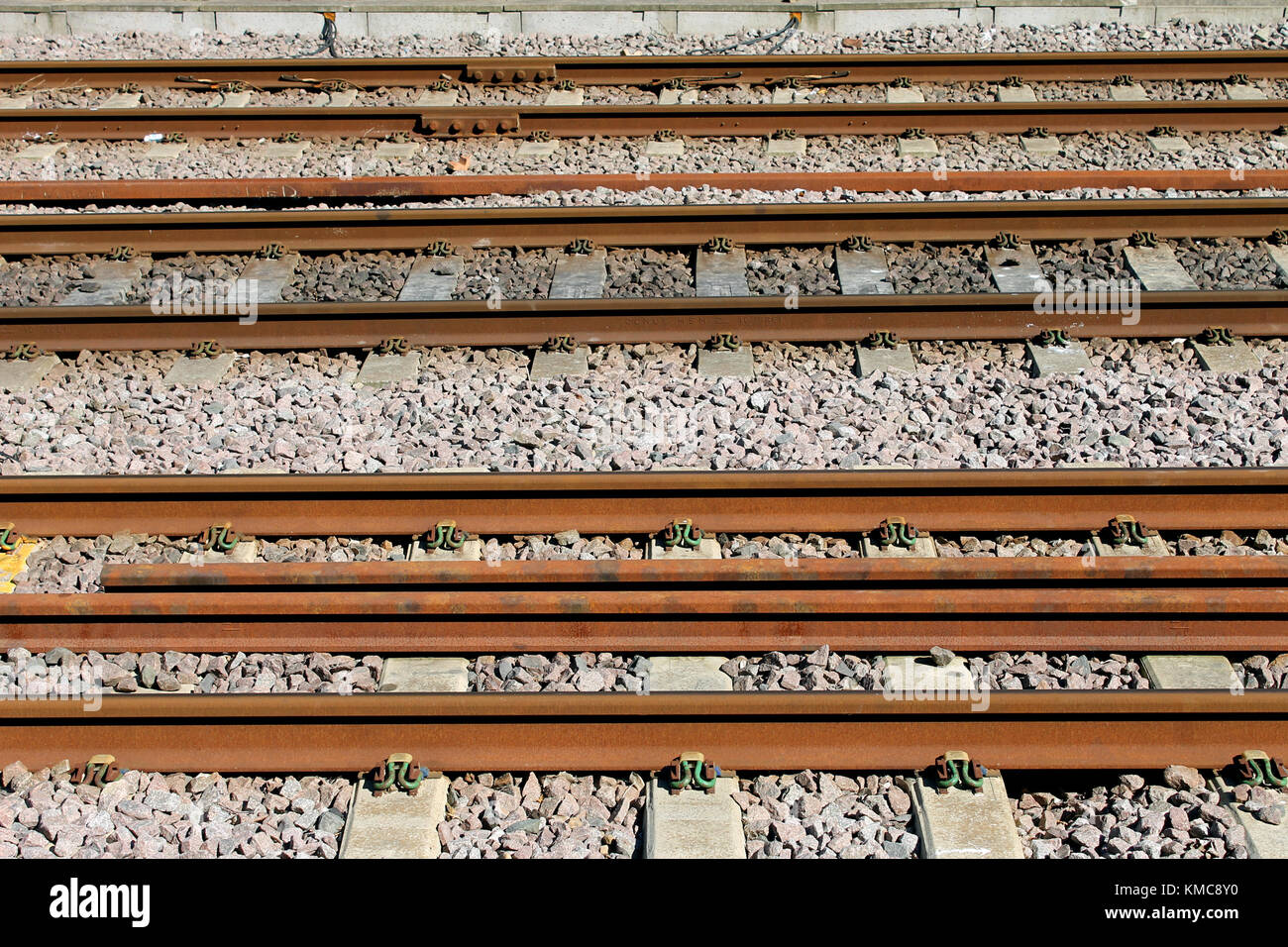 Background of rusty railway line tracks Stock Photo - Alamy