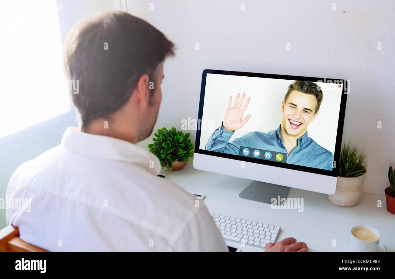 Video call chatting hi-res stock photography and images - Alamy