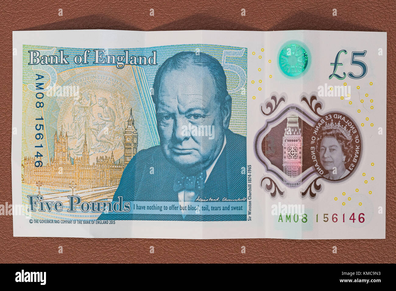 New plastic five pound note Stock Photo - Alamy
