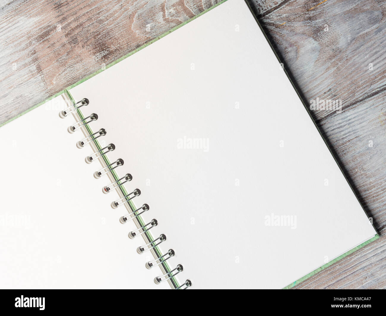 Open notebook blank empty page to fill with text. Top view Stock Photo ...