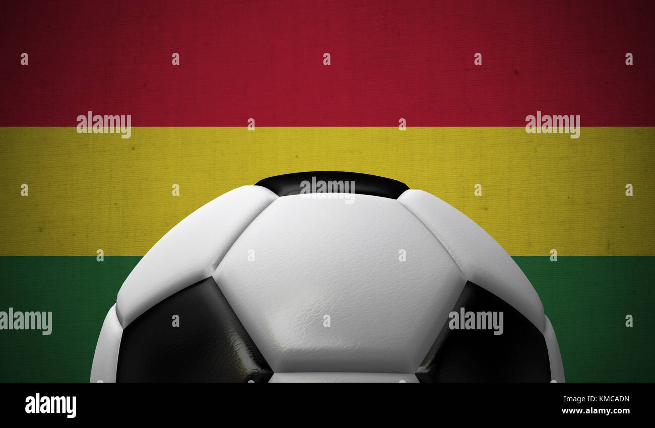 Soccer football against a Bolivia flag background. 3D Rendering Stock ...
