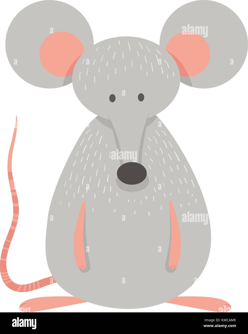 Cartoon Illustration of Cute Grey Mouse Animal Mascot Character Stock ...