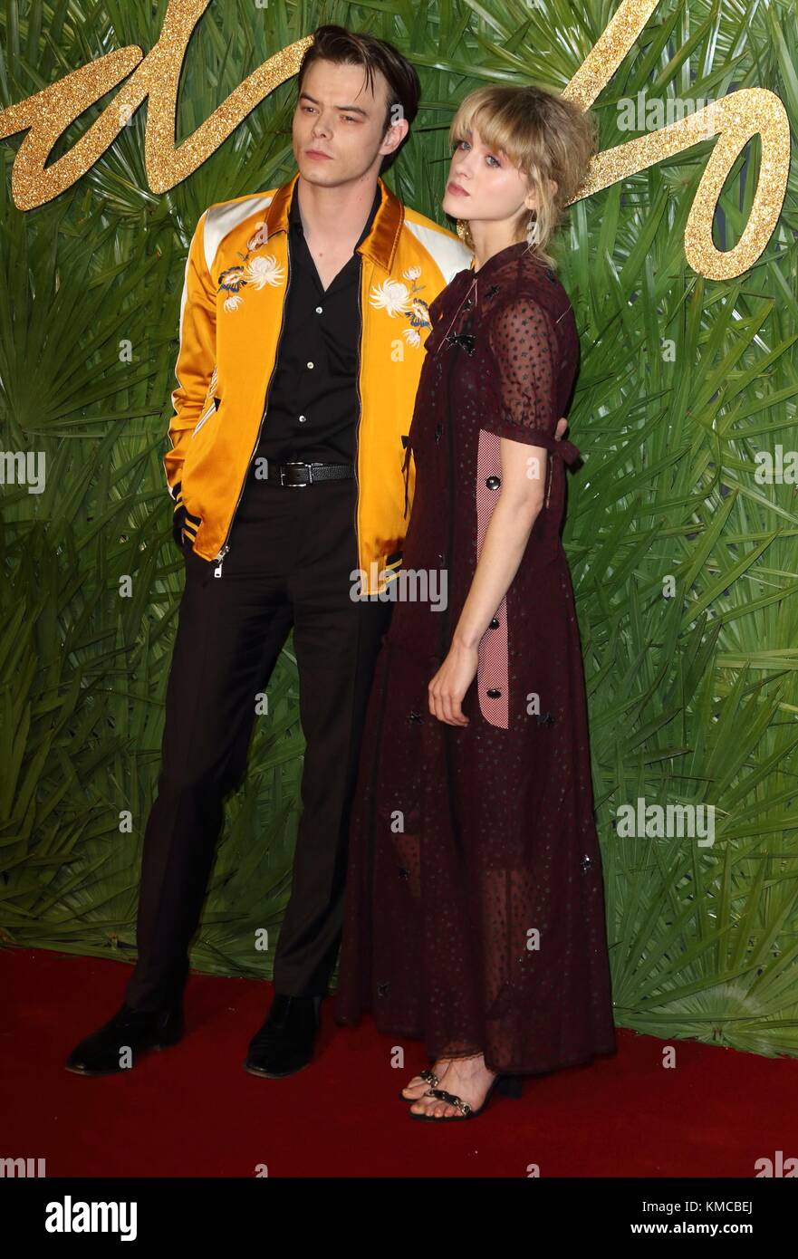 London, UK. Charlie Heaton & Natalia Dyer at The Fashion Awards 2017 at ...