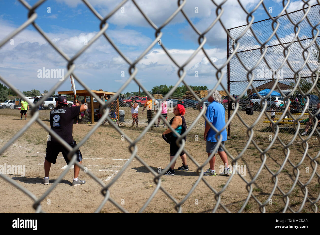 familes play rounds of softball at the powwow Stock Photo - Alamy