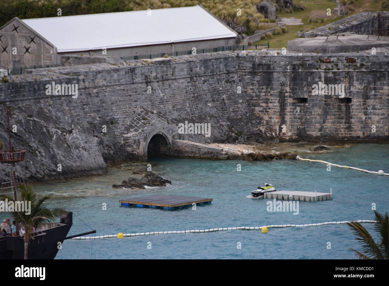 Fortifications and safe bathing area Georgetown, Bermuda Stock Photo ...