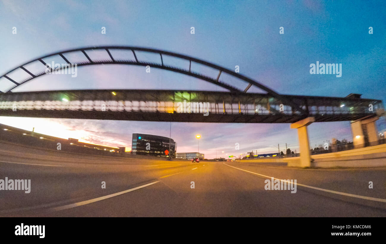 POV point of view - Driving South on interstate highway I25 in early ...