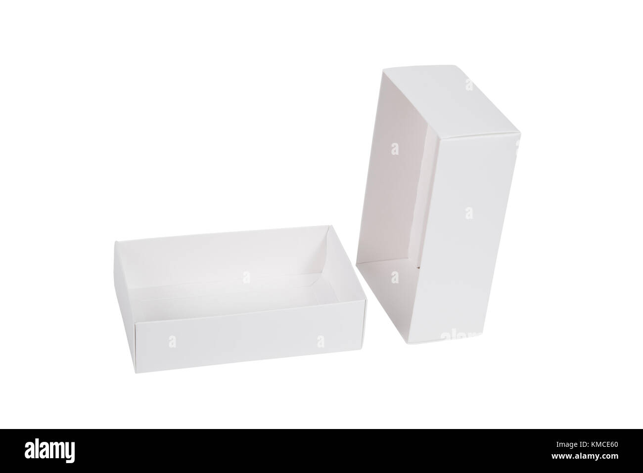 White box with lid for product packaging mockup isolated on white ...