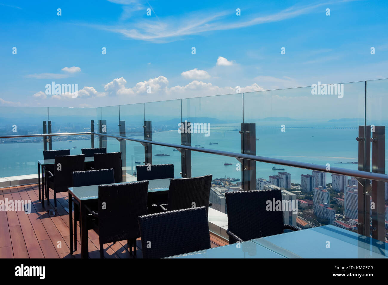View of the harbour of George Town from the 66th Floor of the Komtar ...