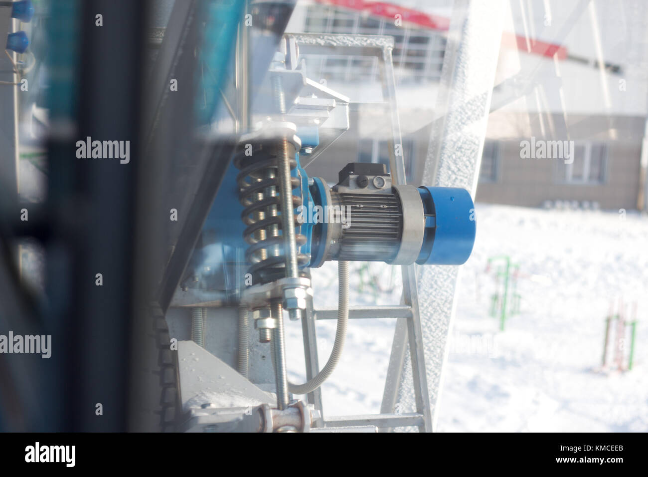 Blue motor industrial style Stock Photo - Alamy