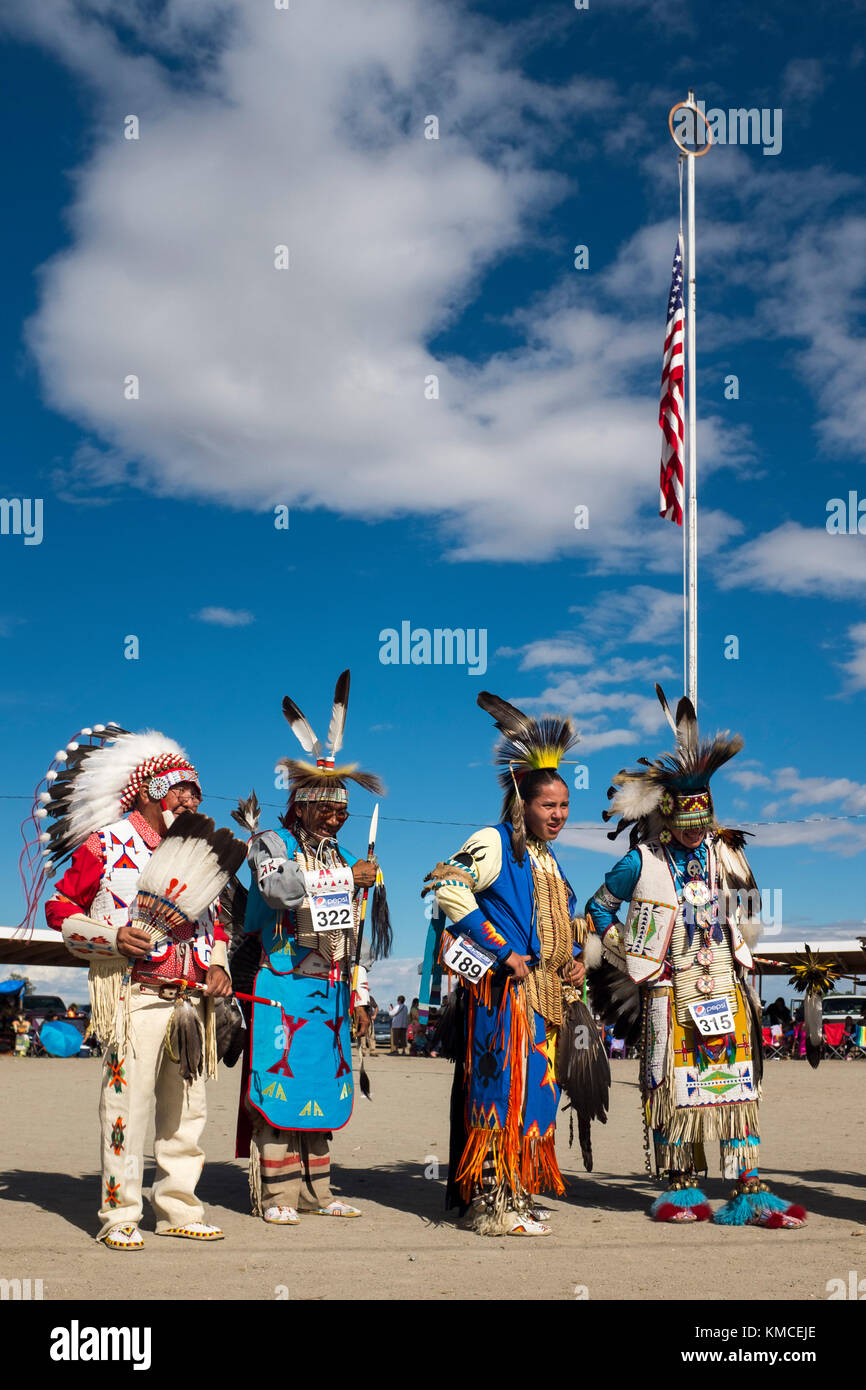 Dancers wait to hear the finalists of the men's traditional dance Stock ...