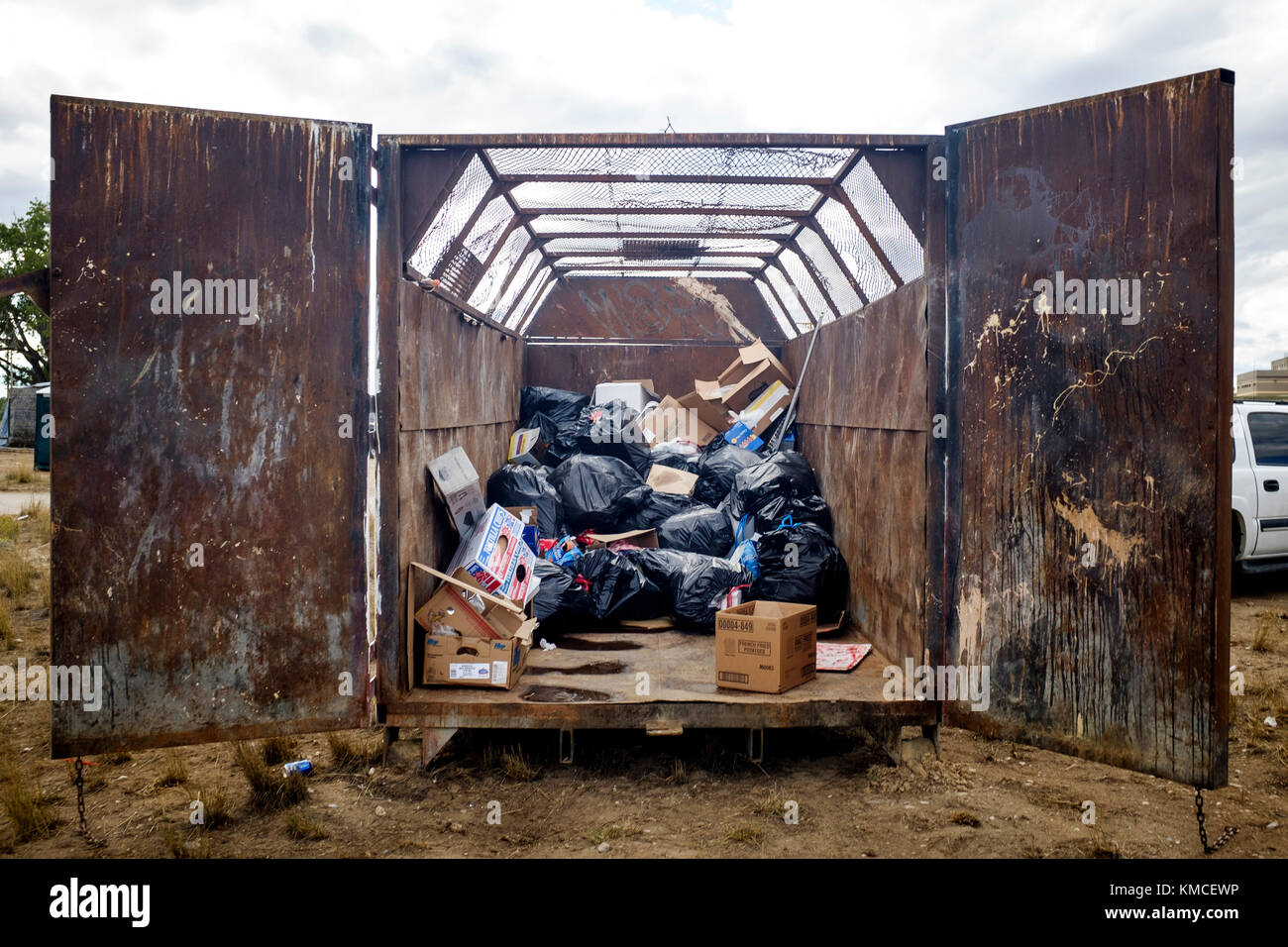 a dumpster holds garbage Stock Photo - Alamy