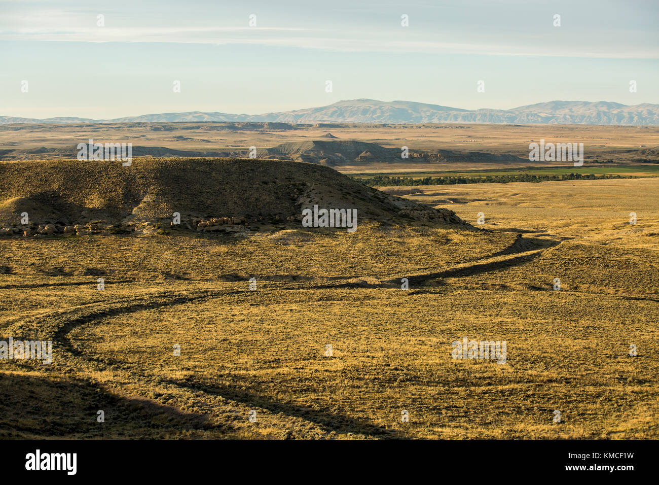 prairie and grassland of the Wind River Indian Reservation Stock Photo ...