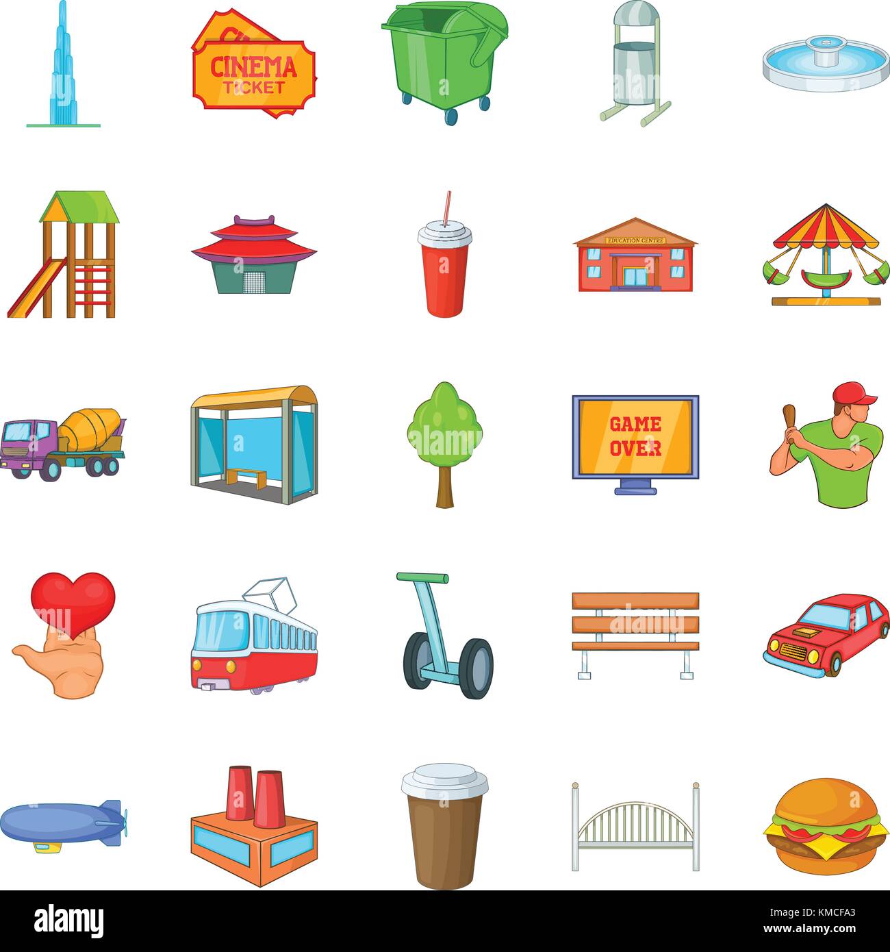 Capital icons set, cartoon style Stock Vector Image & Art - Alamy