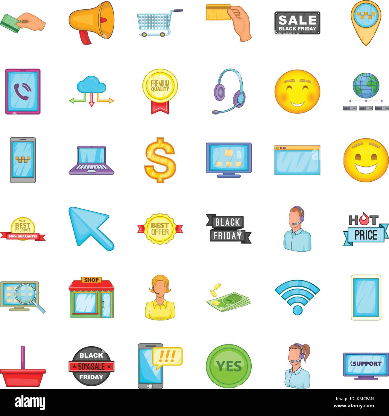 Sale icons set, cartoon style Stock Vector Image & Art - Alamy