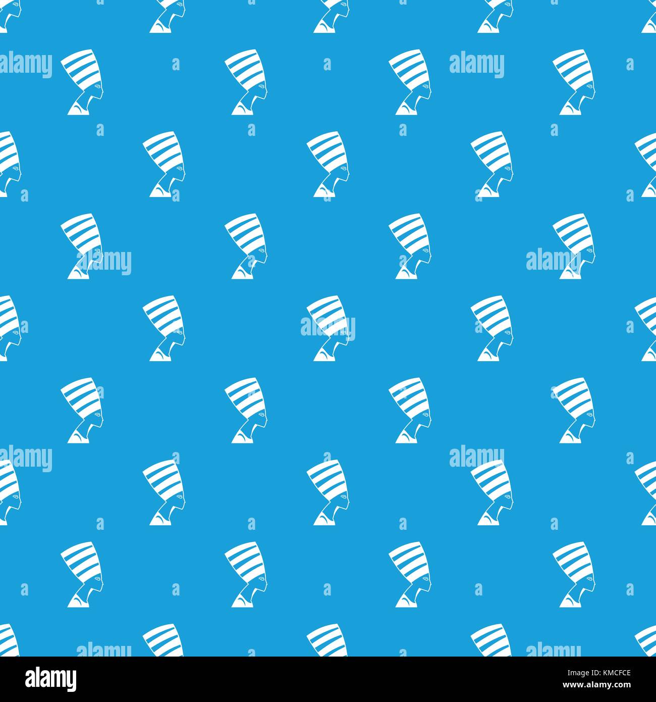 The head of the Egyptian queen pattern seamless blue Stock Vector Image ...