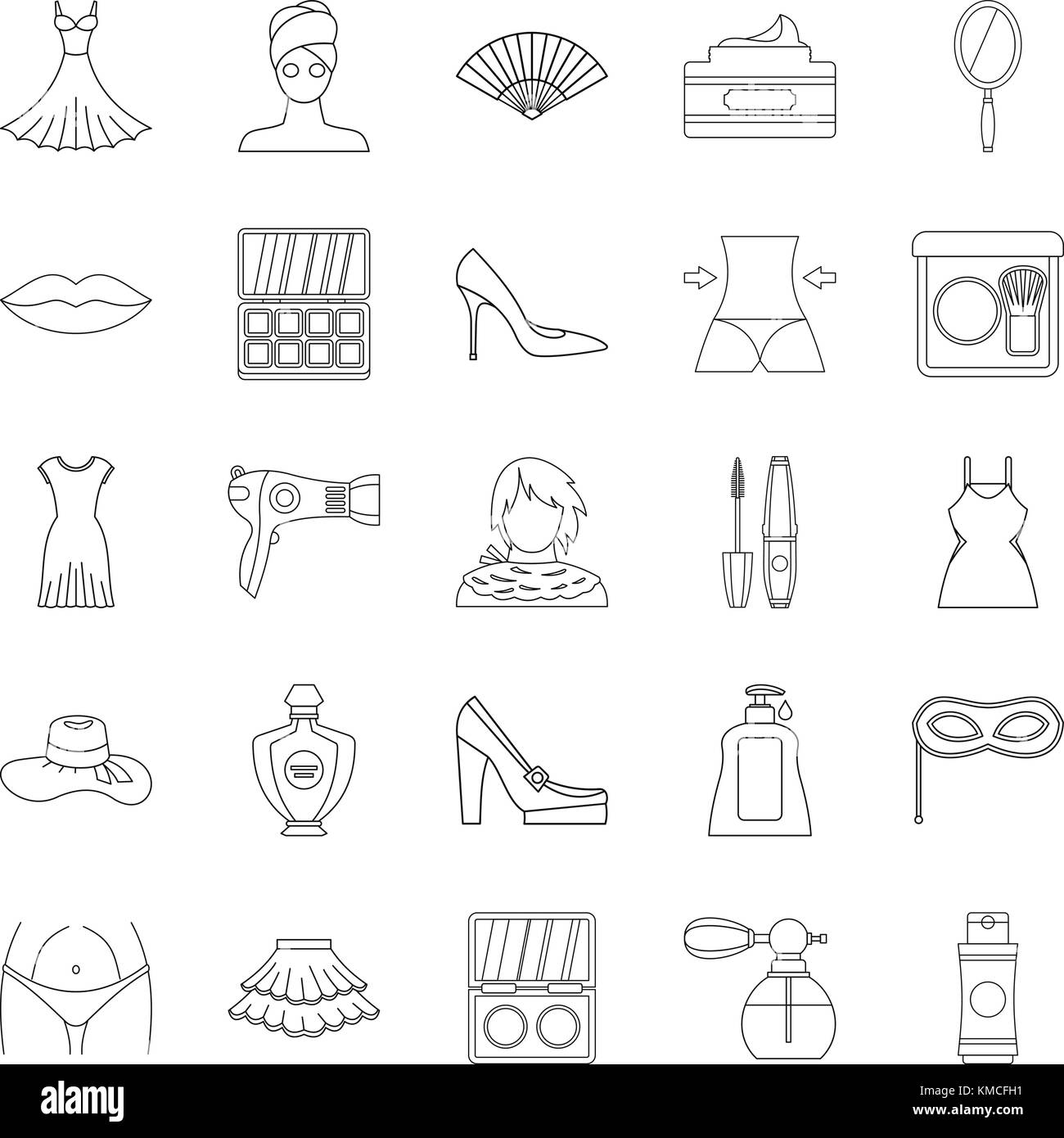 Woman icons set, outline style Stock Vector Image & Art - Alamy