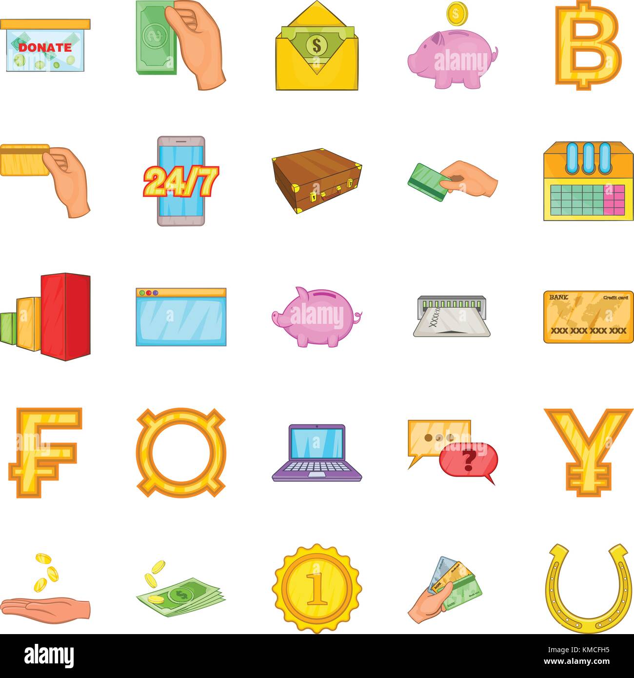 Card cash icons set, cartoon style Stock Vector Image & Art - Alamy