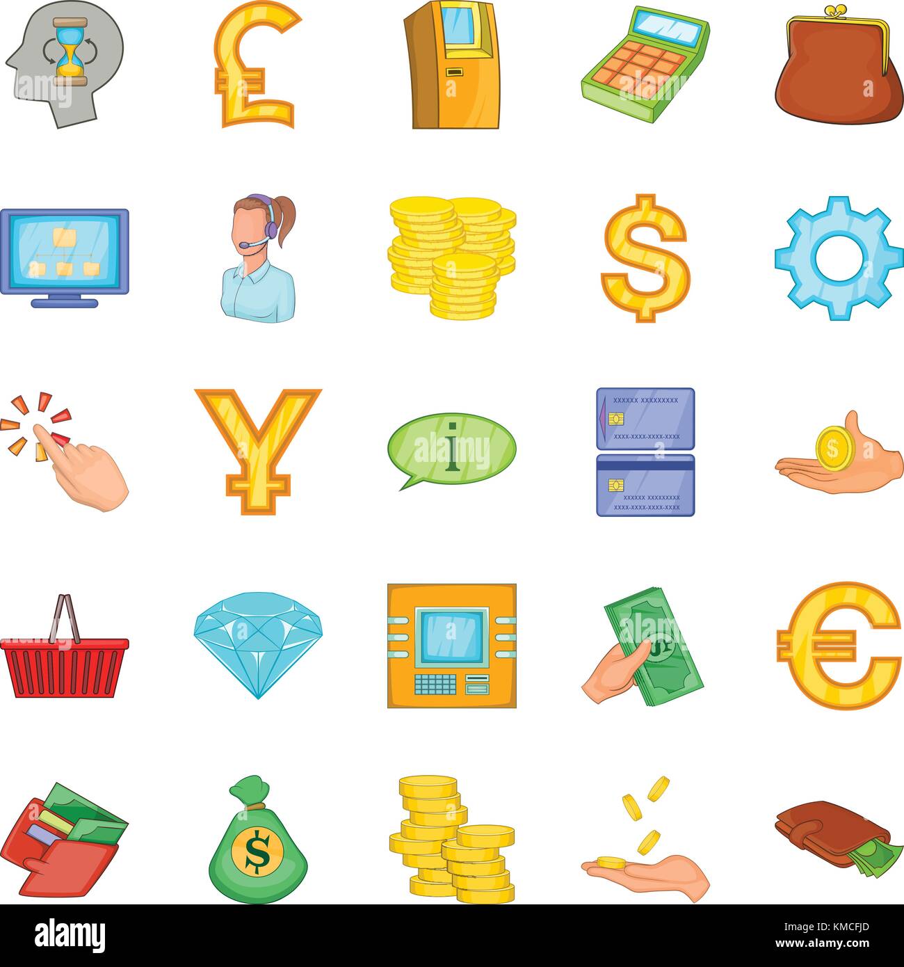 Financial resources icons set, cartoon style Stock Vector Image & Art ...