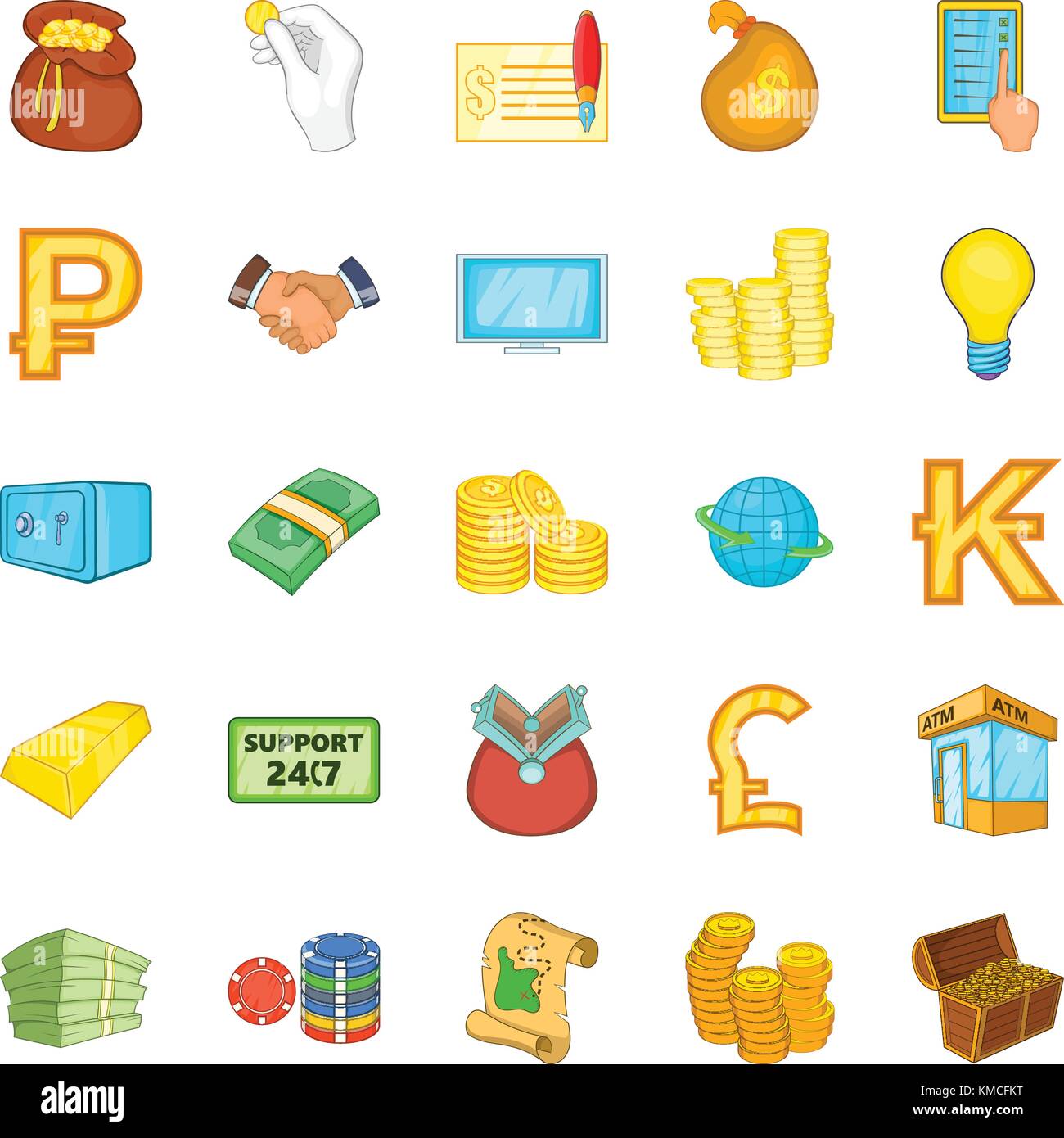 Bankroll icons set, cartoon style Stock Vector Image & Art - Alamy