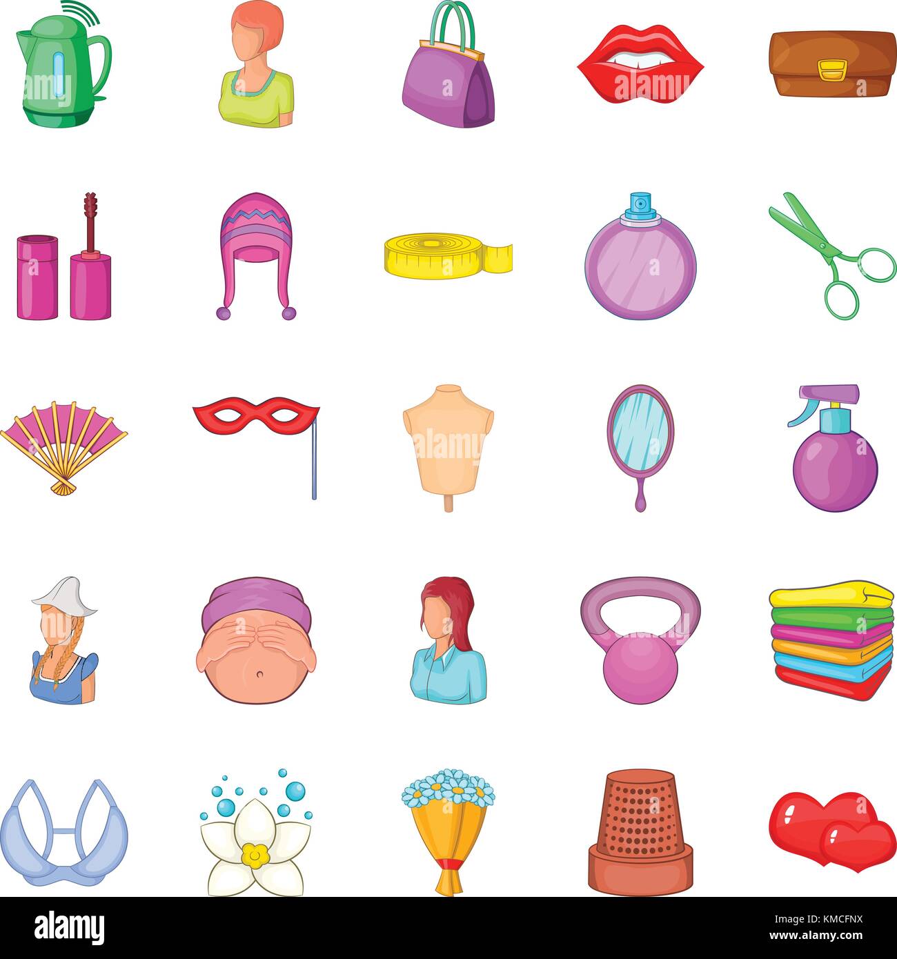 Women things icons set, cartoon style Stock Vector Image & Art - Alamy