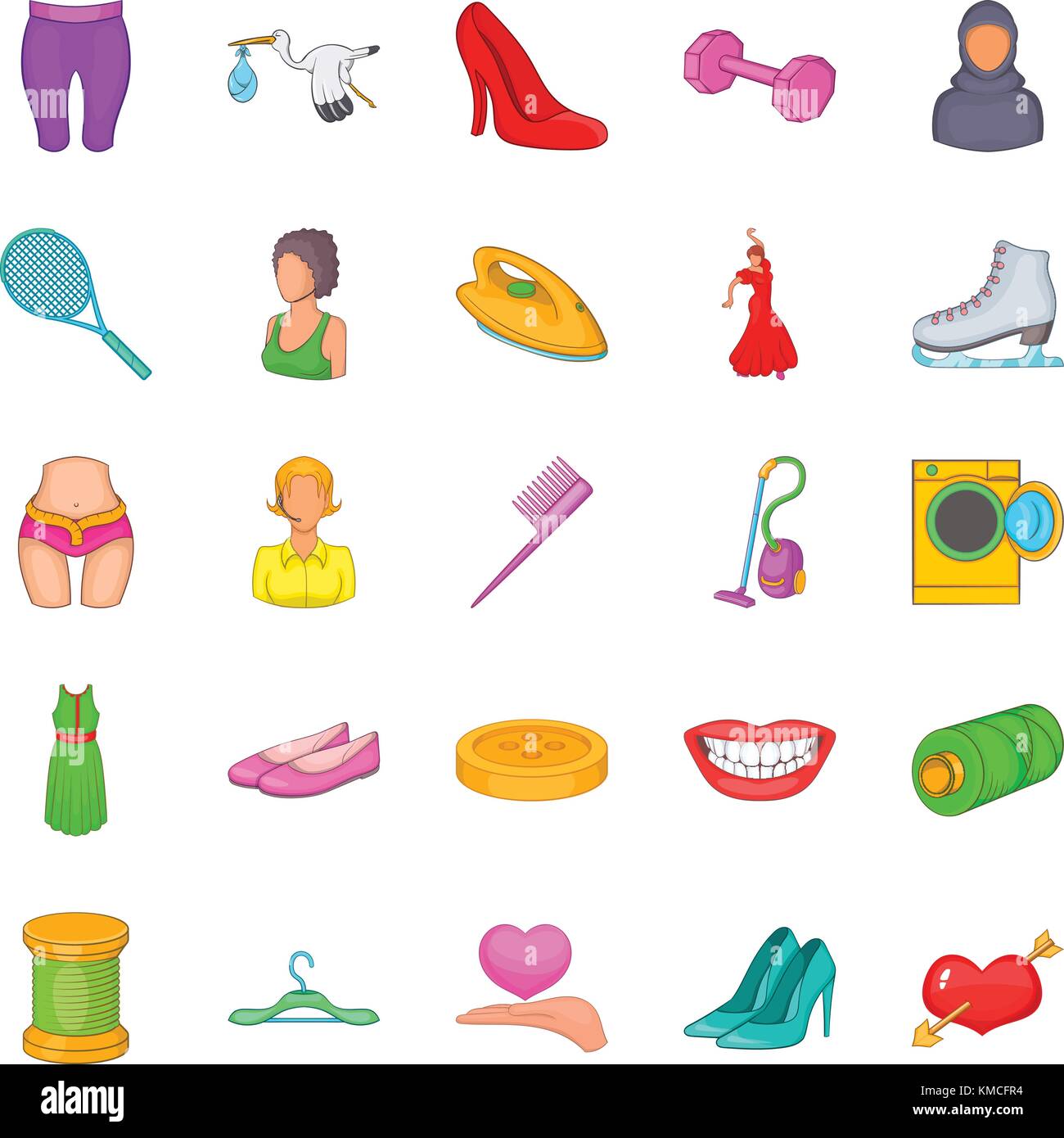 Women clothes icons set, cartoon style Stock Vector Image & Art - Alamy