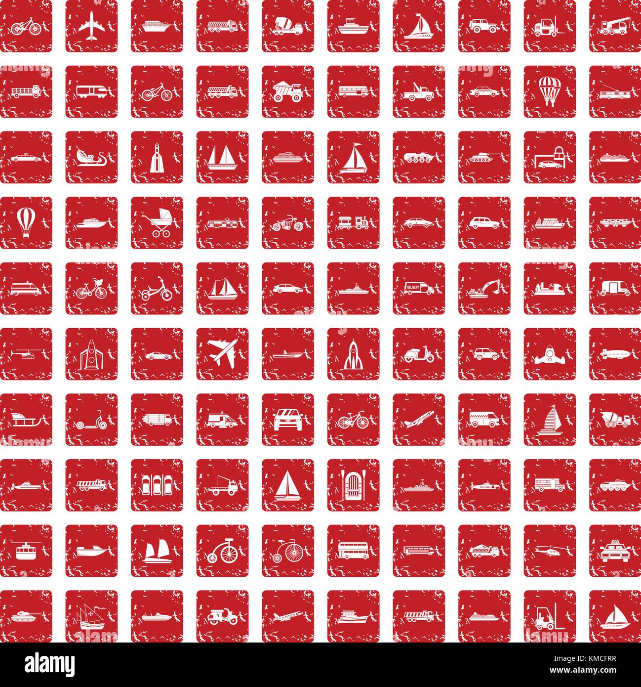 100 transportation icons set grunge red Stock Vector Image & Art - Alamy