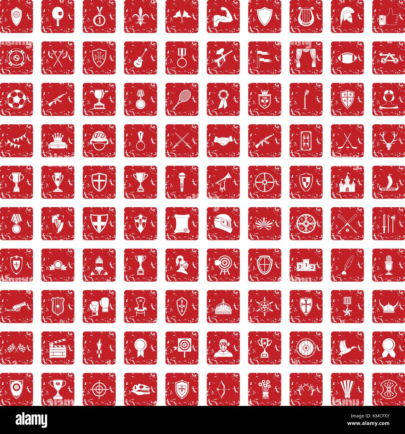 100 trophy and awards icons set grunge red Stock Vector Image & Art - Alamy