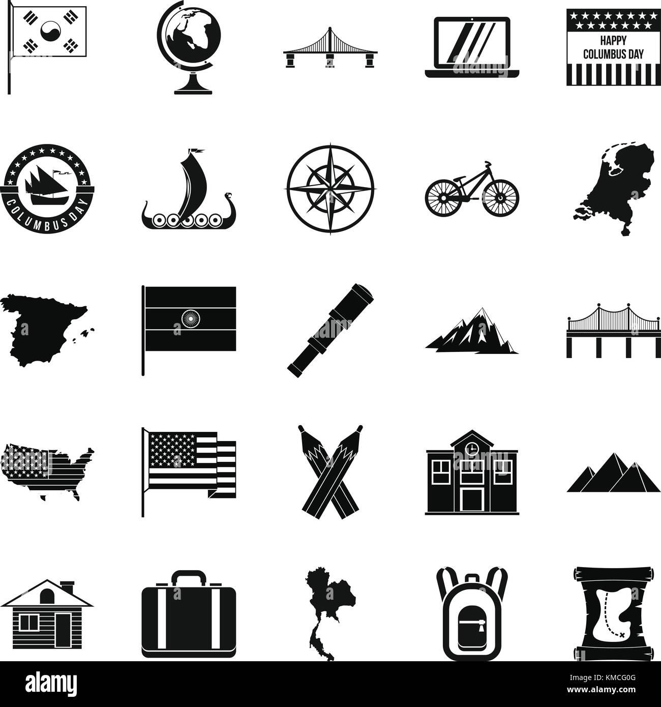 New map icons set, simple style Stock Vector Image & Art - Alamy