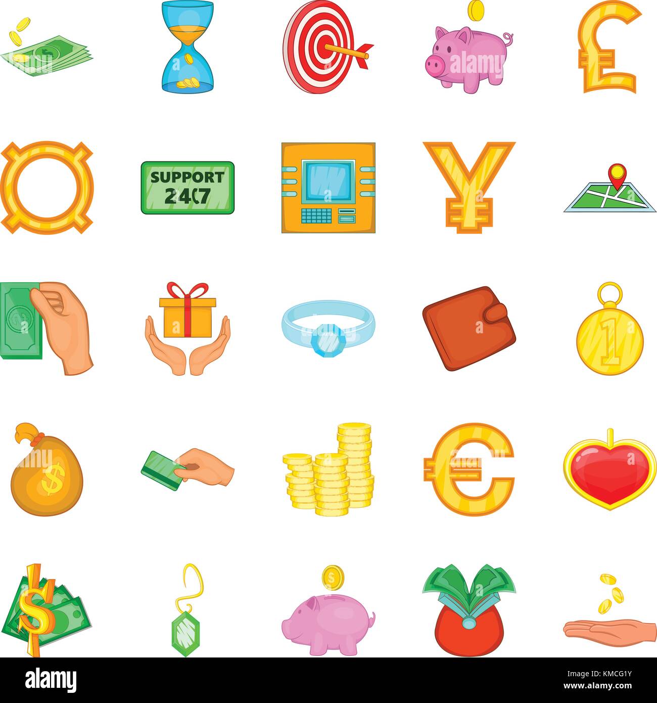 Big money icons set, cartoon style Stock Vector Image & Art - Alamy