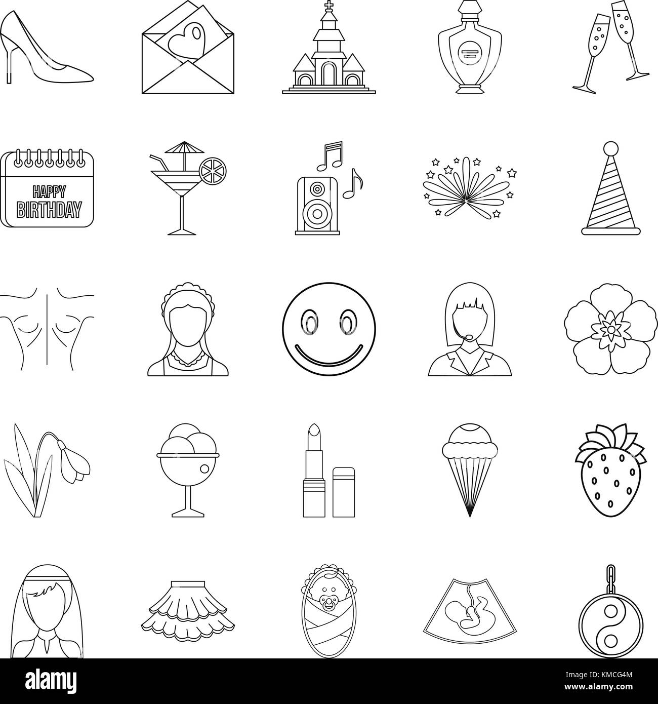 High spirits icons set, outline style Stock Vector Image & Art - Alamy