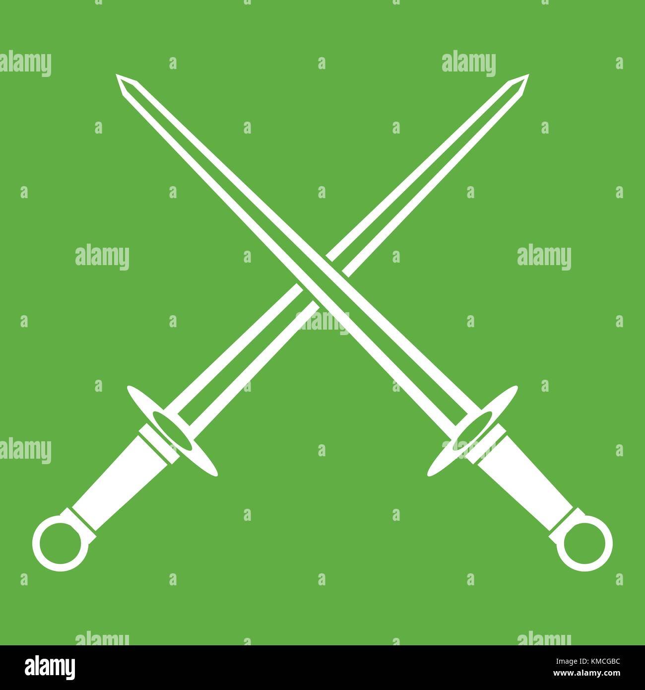 Swords icon green Stock Vector Image & Art - Alamy