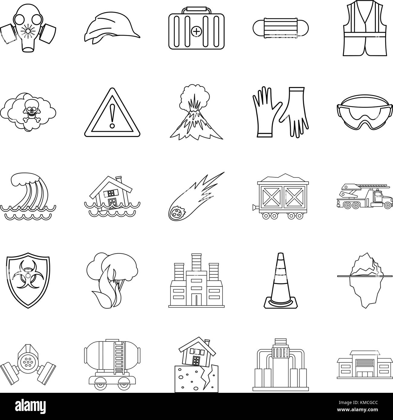 Tragic icons set, outline style Stock Vector Image & Art - Alamy