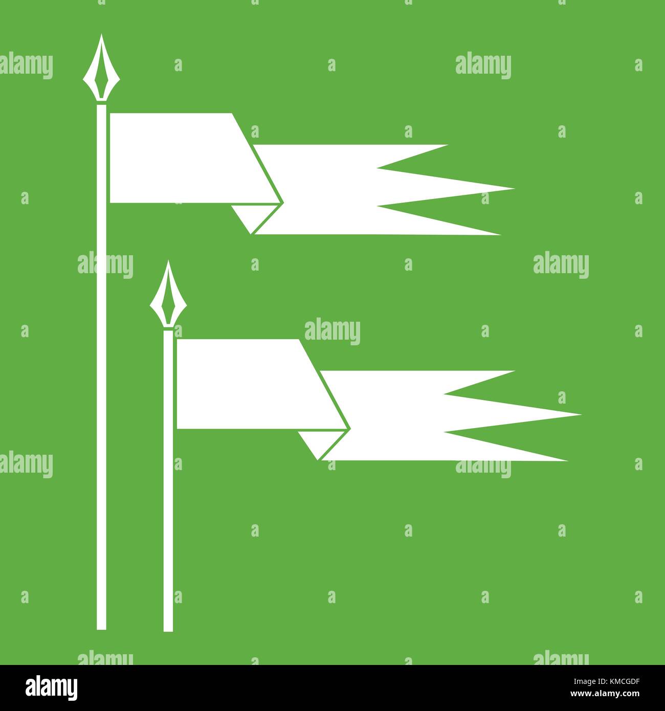 Ancient battle flags icon green Stock Vector Image & Art - Alamy