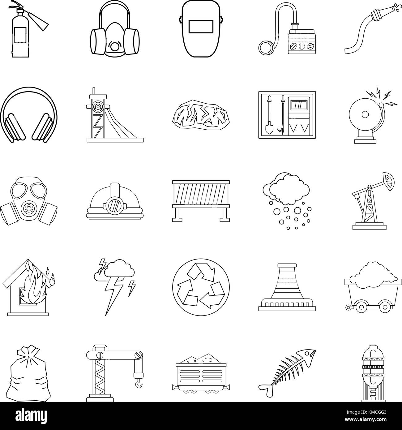 Terrible event icons set, outline style Stock Vector Image & Art - Alamy