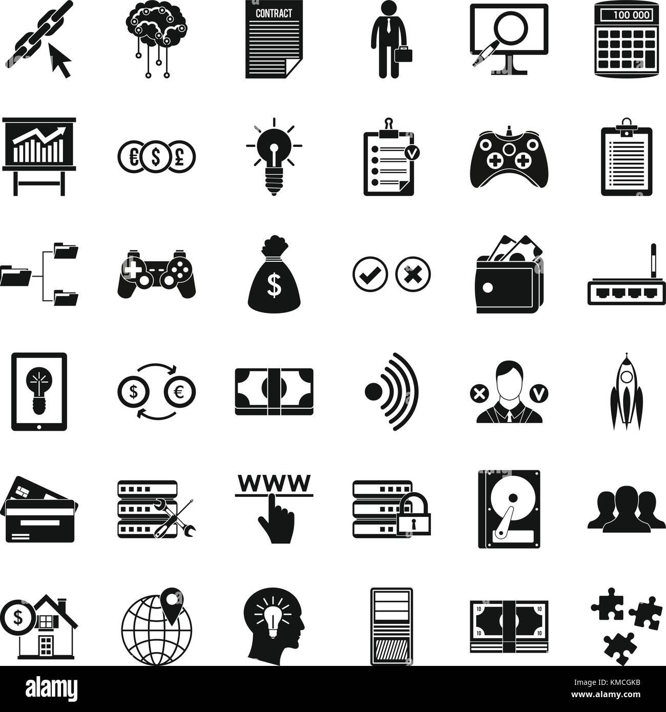 Communication icons set, simple style Stock Vector Image & Art - Alamy