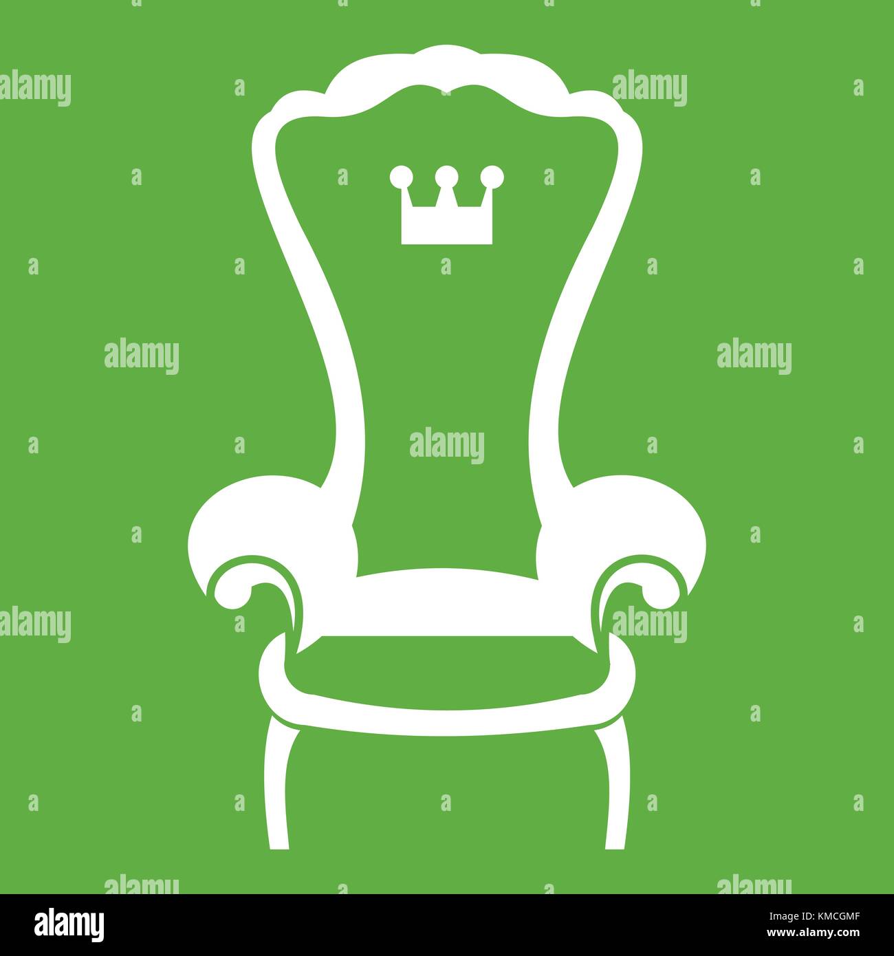 King throne chair icon green Stock Vector Image & Art - Alamy
