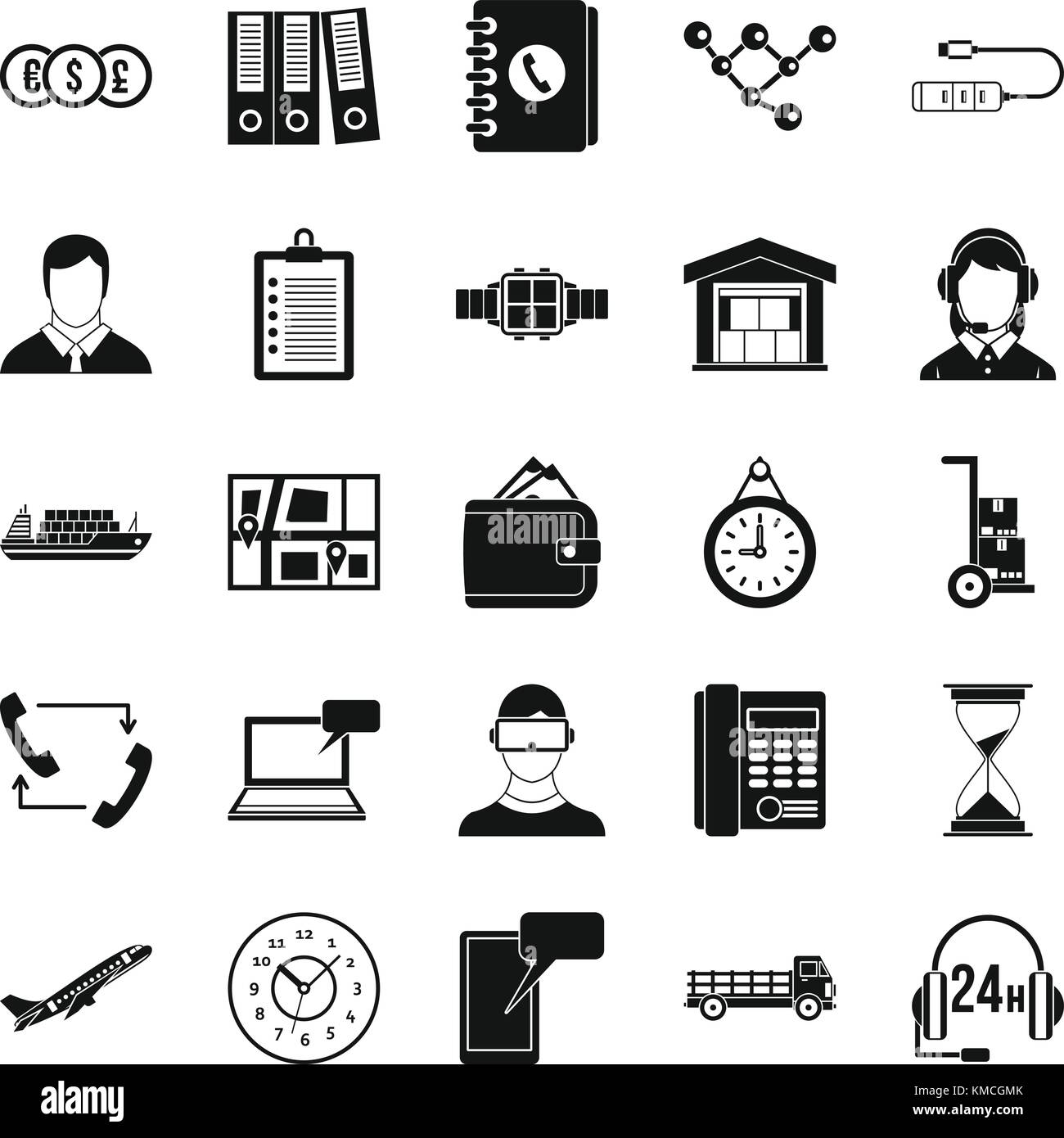 Overtime icons set, simple style Stock Vector Image & Art - Alamy