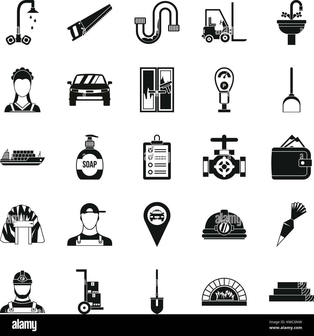 Drudgery icons set, simple style Stock Vector Image & Art - Alamy