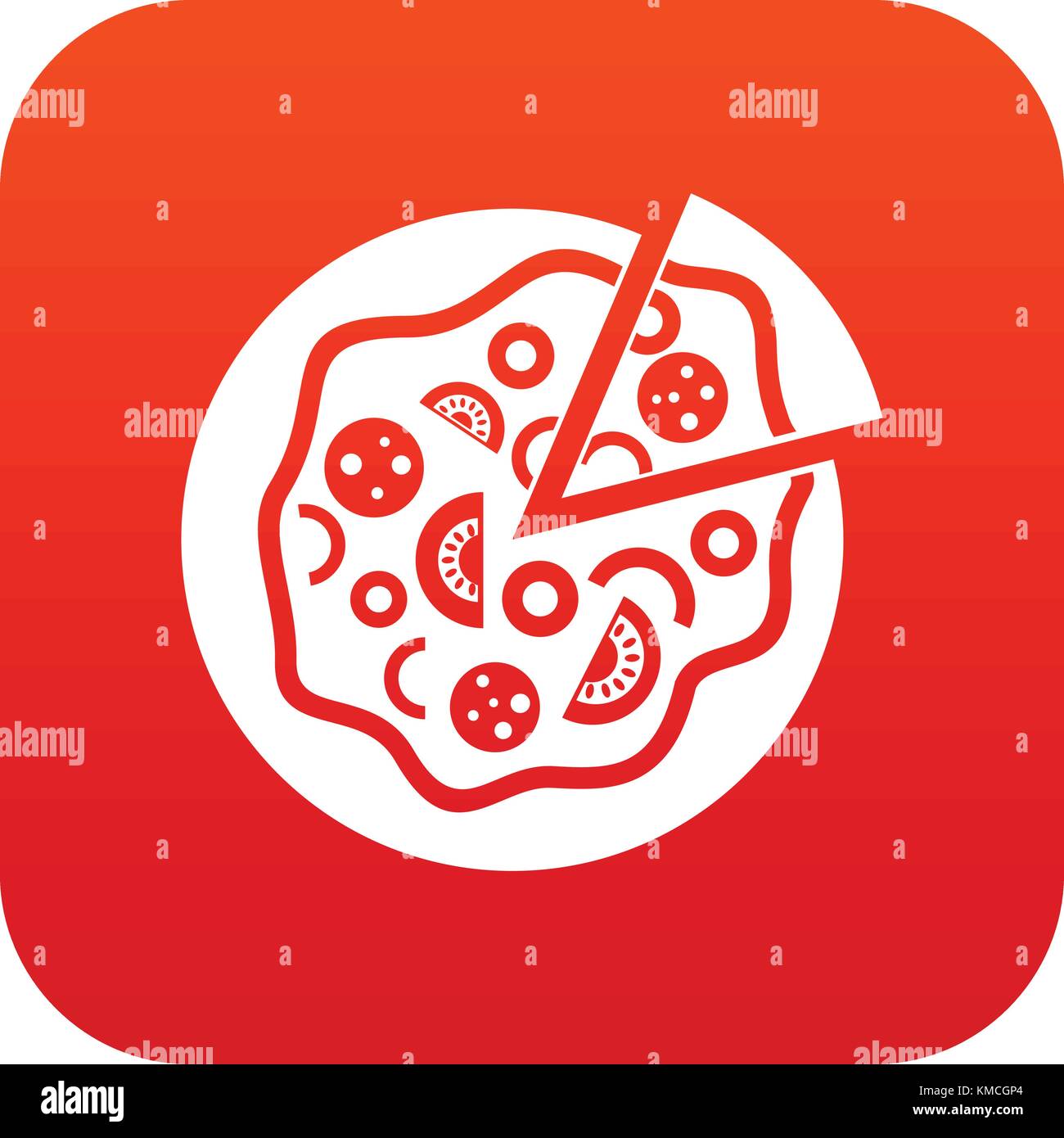 Pizza food icon digital red Stock Vector Image & Art - Alamy