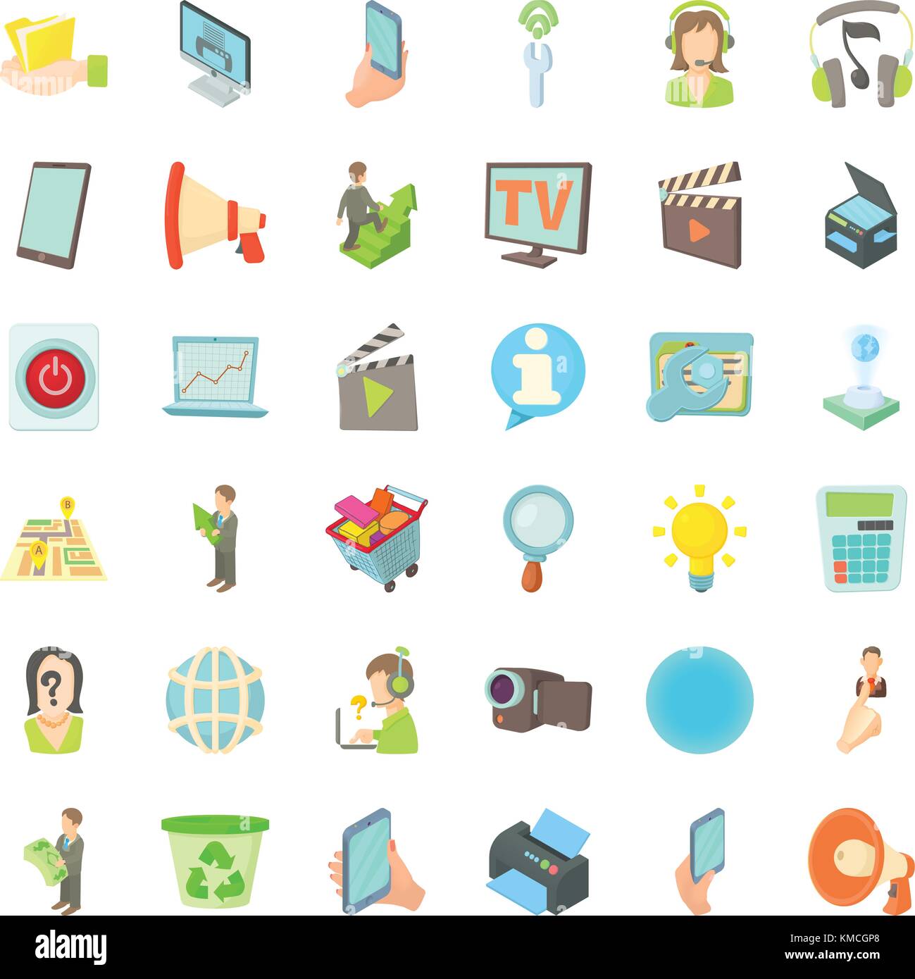 Information business icons set, cartoon style Stock Vector Image & Art ...