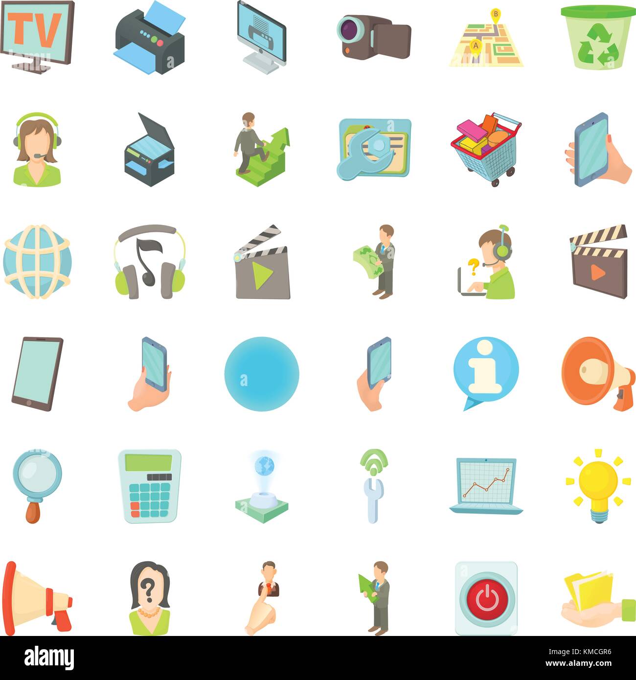 Internet management icons set, cartoon style Stock Vector Image & Art ...