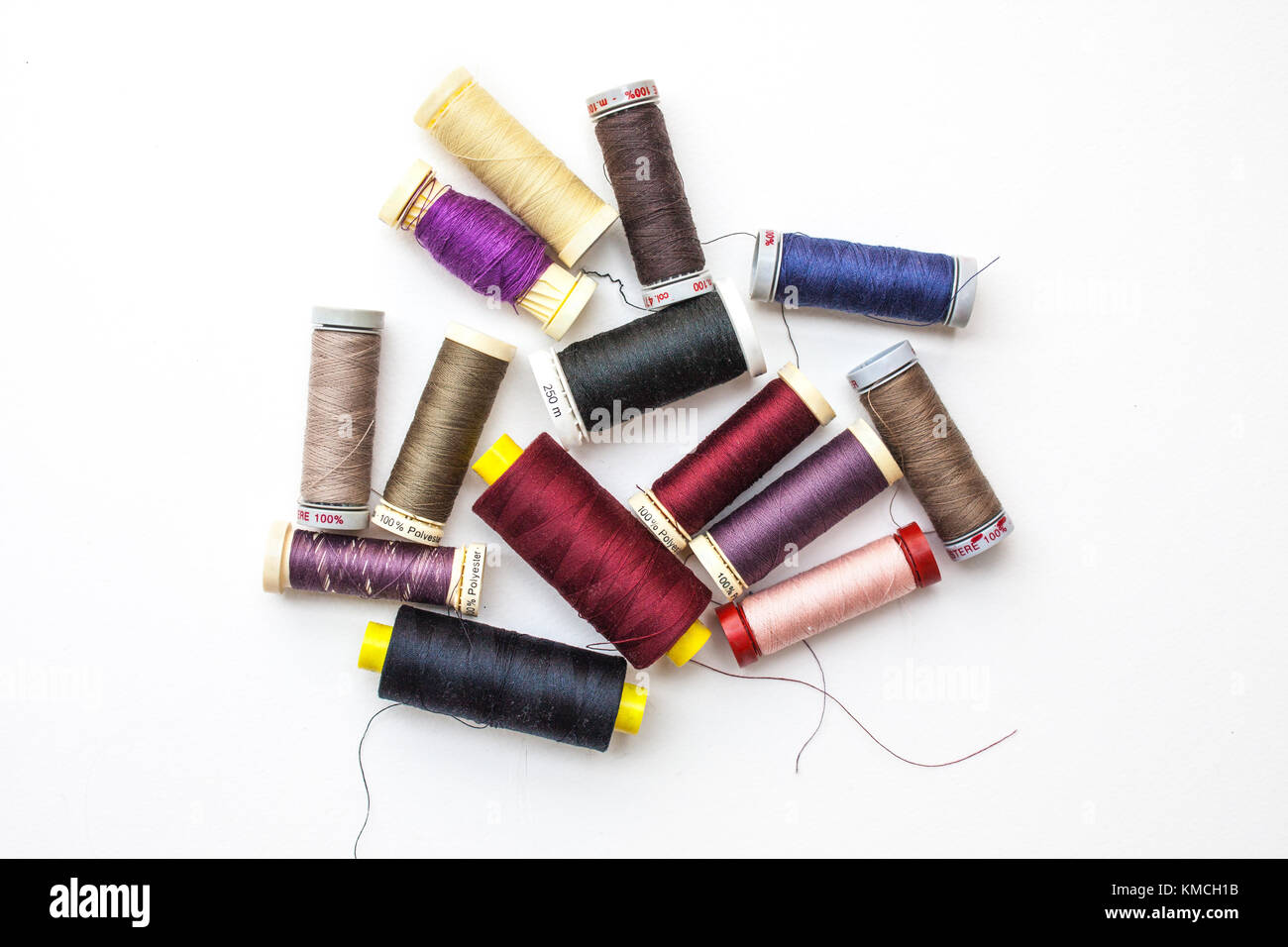Coils of Thread, Sewing Items for Tailor Craft on White Background ...