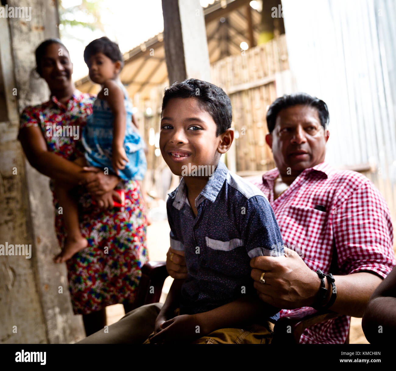 Fishermen's home with family and children Stock Photo - Alamy