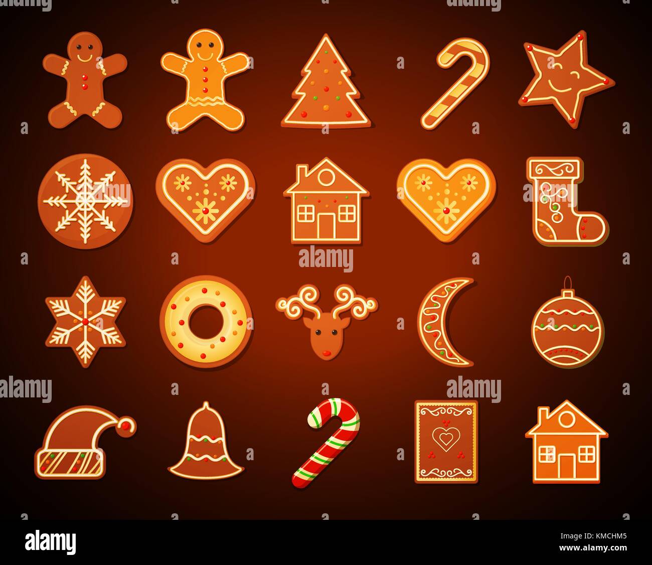 Christmas Gingerbread Cookies set Stock Vector Image & Art - Alamy