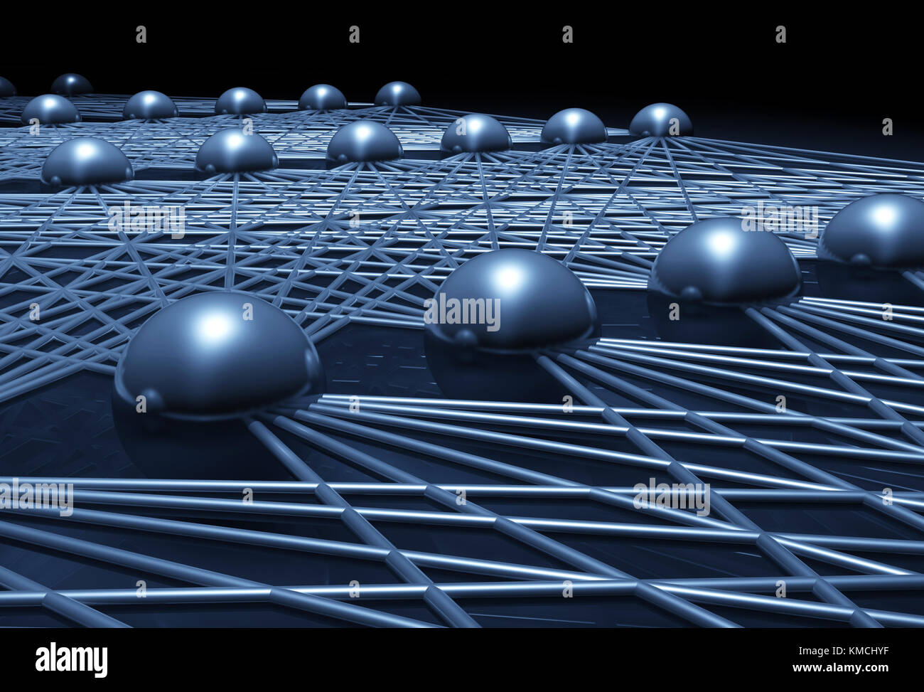 Artificial neural network structure fragment, cg illustration with ...