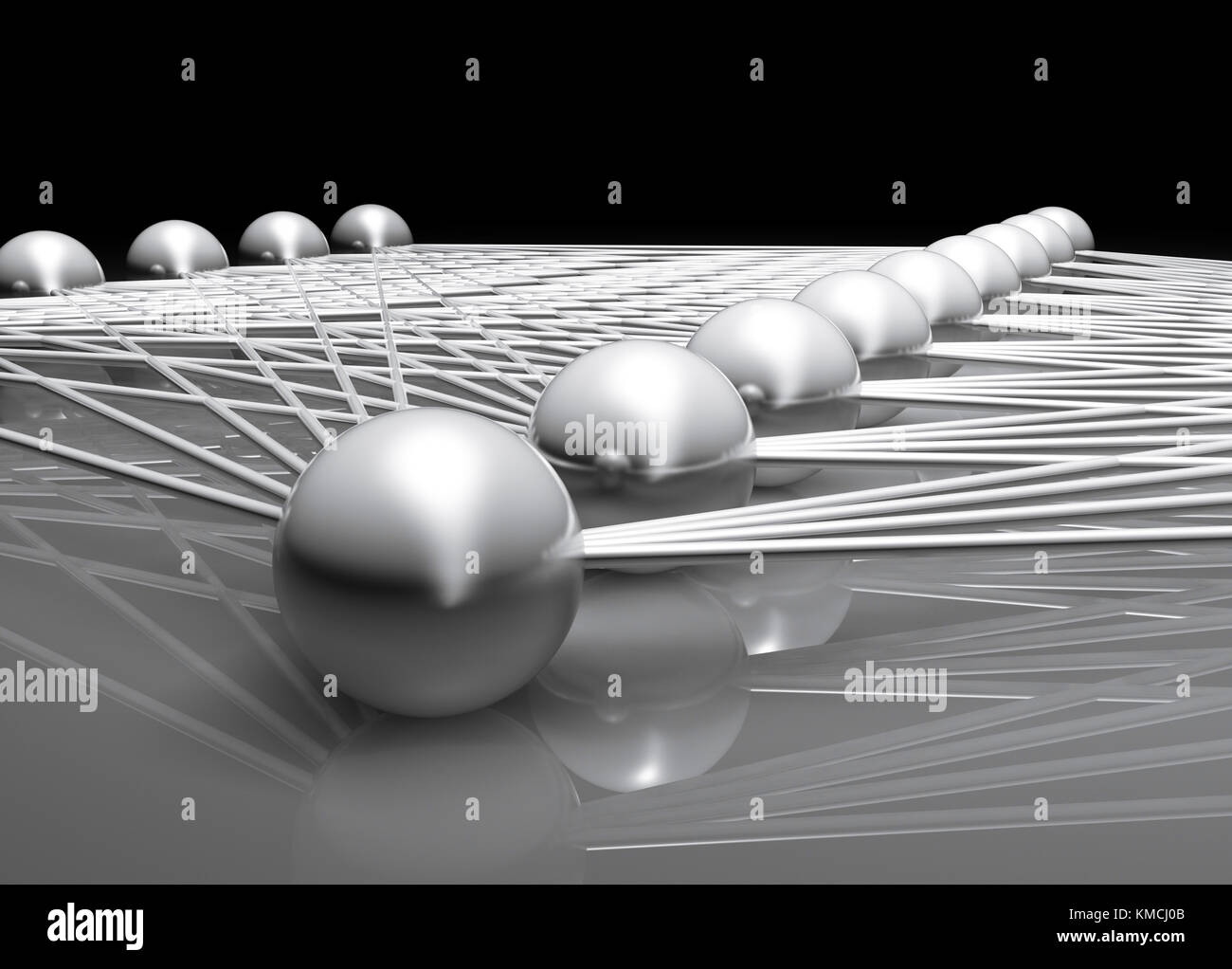 Artificial shallow neural network fragment, digital illustration with ...