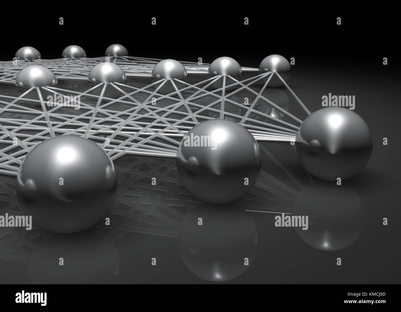 Artificial shallow neural network fragment, cg illustration with ... Artificial shallow neural network fragment, cg illustration with ...