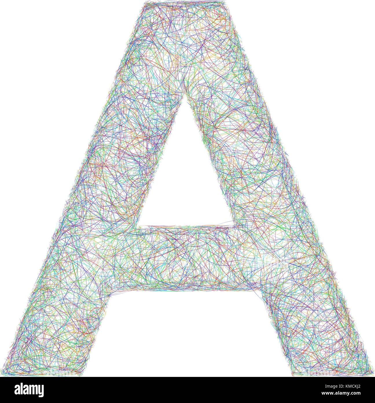Colorful sketch font design - letter A Stock Vector Image & Art - Alamy