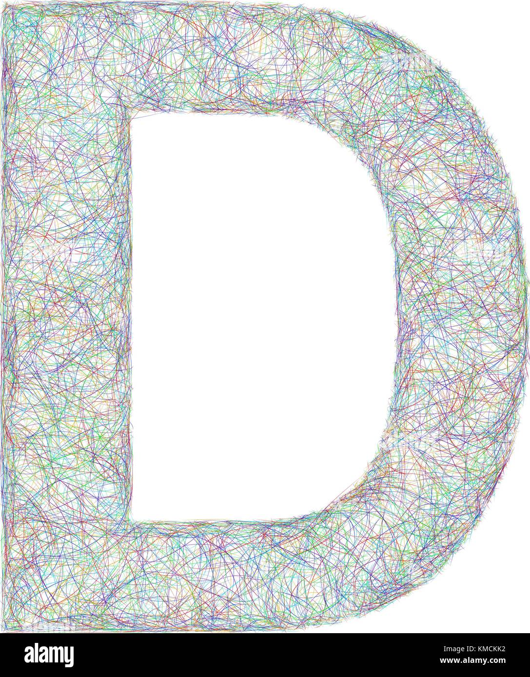 Colorful sketch font design - letter D Stock Vector Image & Art - Alamy